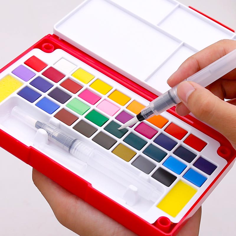 36 Colors Solid Watercolor Paint Set Pigment with ... – Grandado