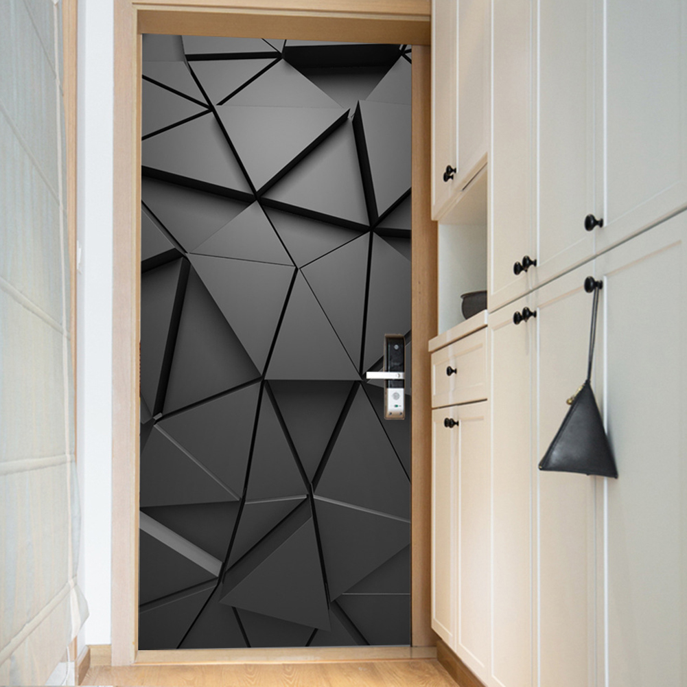 3D Geometric Door Stickers Self Adhesive Removable... – Vicedeal