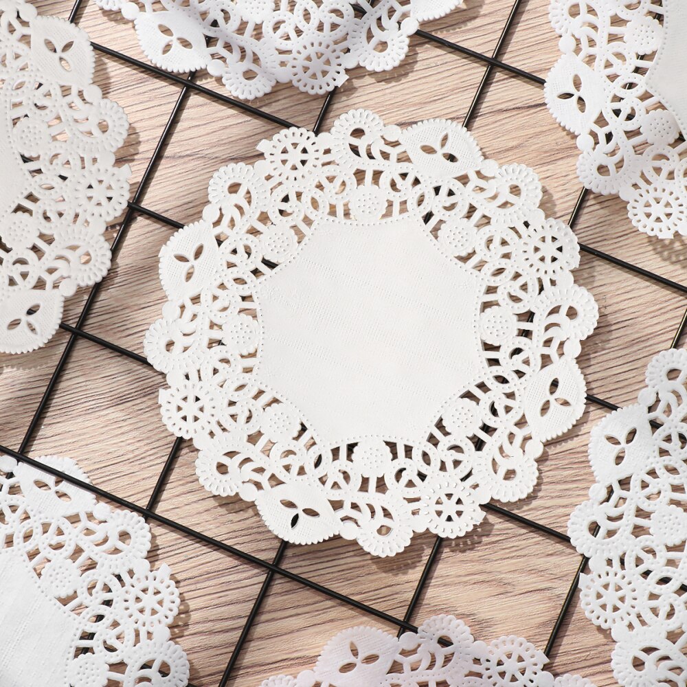 100pcs Disposable Oil-Absorbing White Lace Paper D... – Grandado