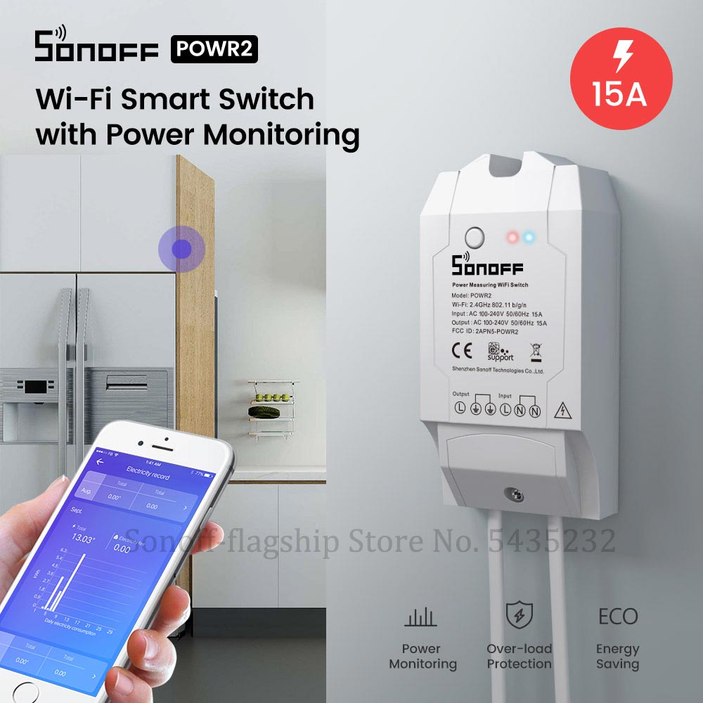 Itead SONOFF POW R2 15A 3500W Wifi Switch Controll... – Grandado
