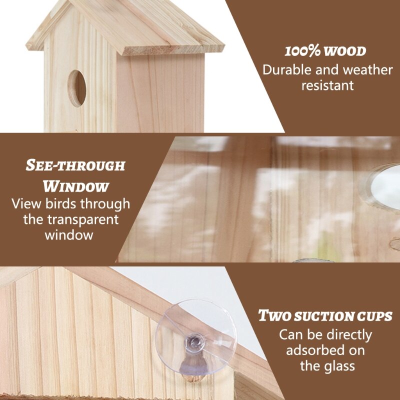 G5AB Wooden Bird House for Outside Window Bird Nes... – Grandado