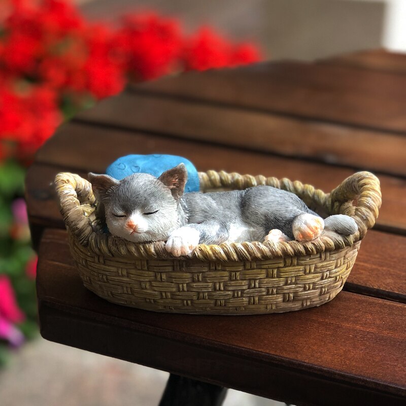 Fair Tuin Slapen Kat Standbeeld Waterdichte Hars O... – Grandado