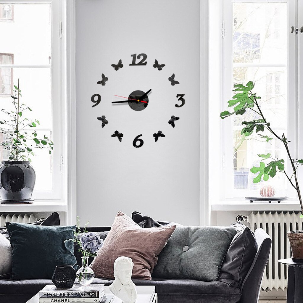 Large Clock Watch Diy Wall Clock 3d Mirror Surface... – Grandado