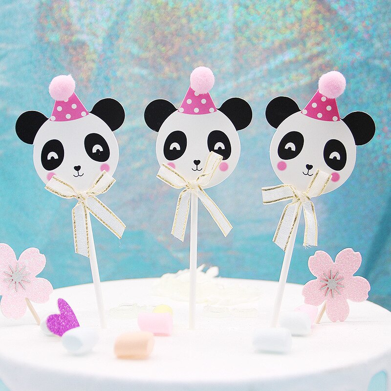 3pcs/bag Cartoon Panda Cake Cupcake Toppers Pick B... – Vicedeal
