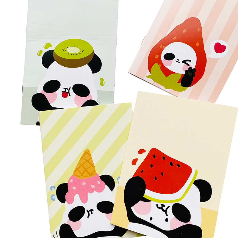 18 Pages Cute Panda And Fruit Notebook Writing Dia... – Grandado