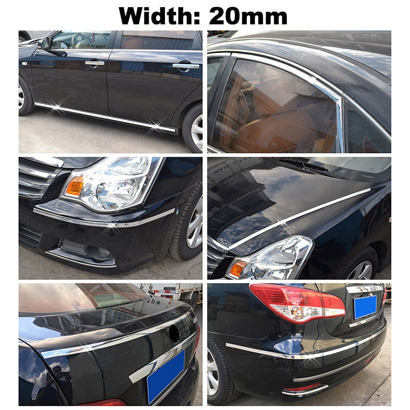6/12/20mm Car Styling Chrome Decorative Strips Fro... – Grandado