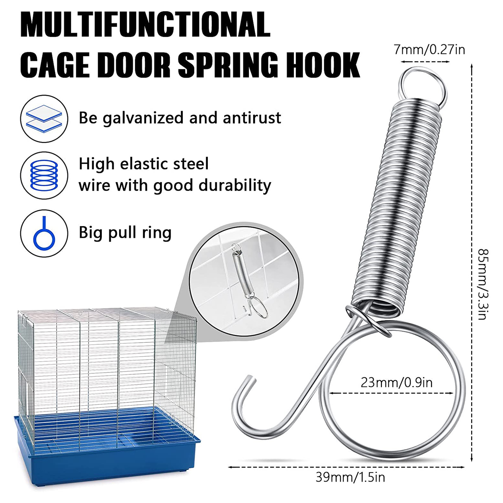 20pcs Spring Latch for Pet Cage Door Metal Finger ... – Grandado