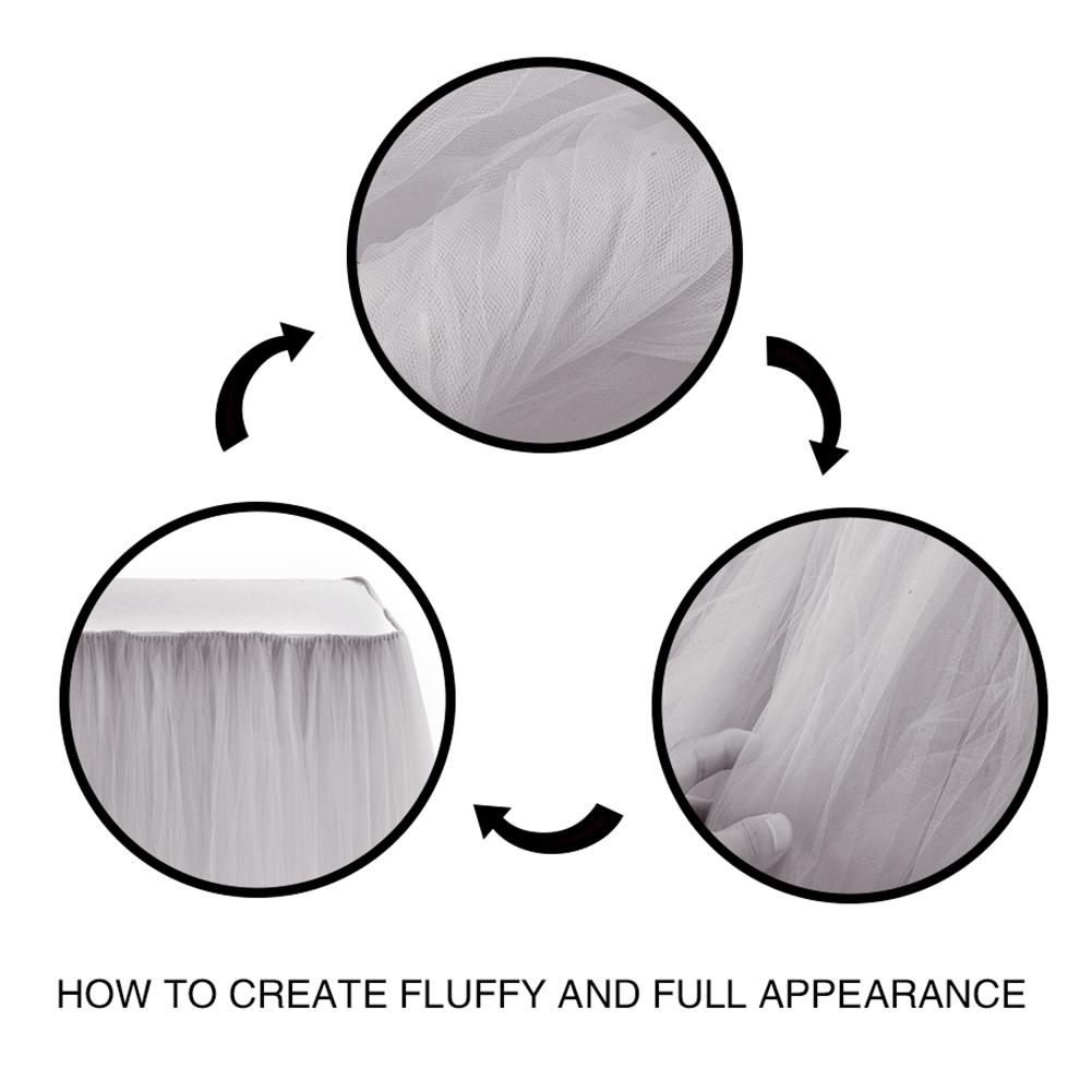 Romantic Fluffy Table Skirt Tulle Tableware Tablec... – Grandado