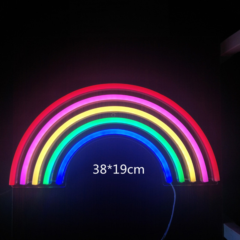 Rainbow Shaped Neon Sign Wall Hanging LED Neon Lig... – Grandado