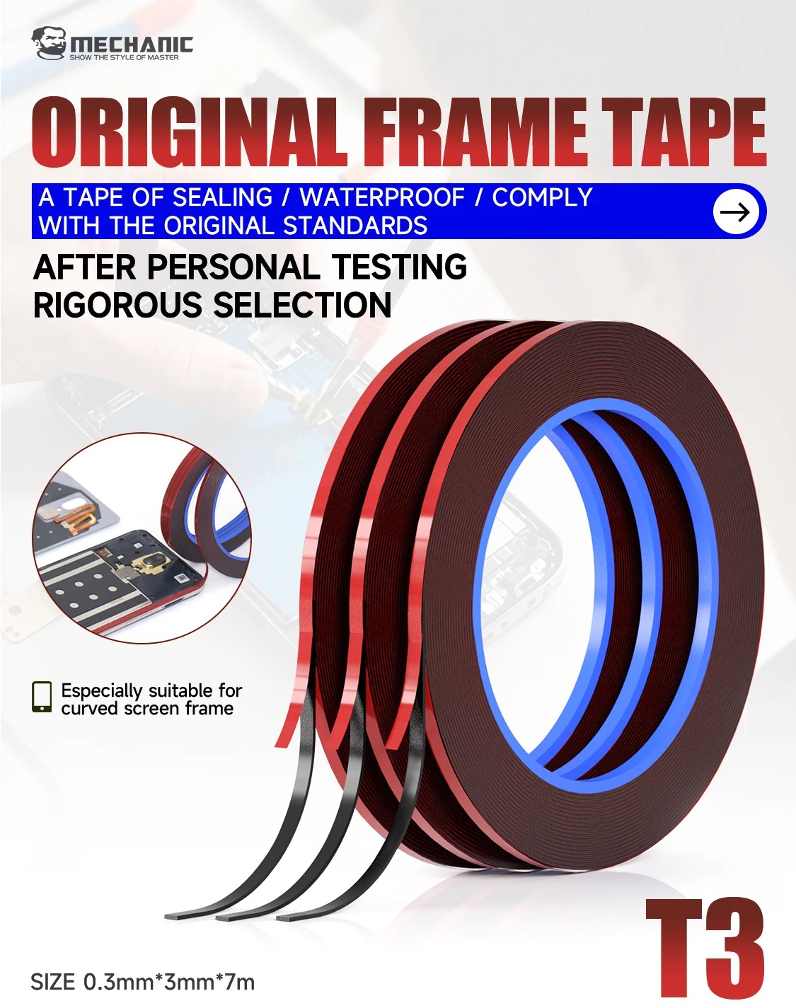 MECHANIC T3 Tape 0.3MM Double Sided Adhesive Frame... – Grandado