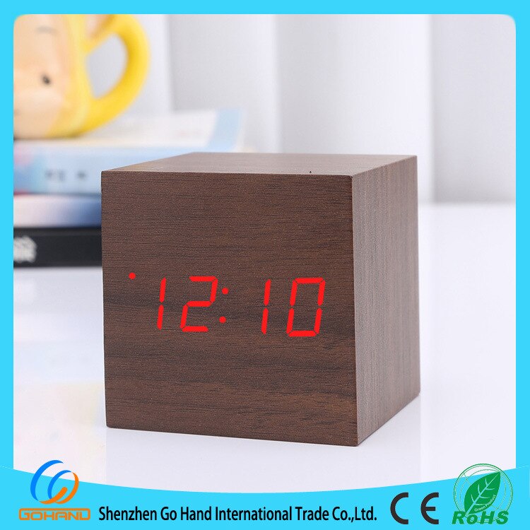 Holz LED Wecker Digital Thermometer Hintergrundbel... – Vicedeal