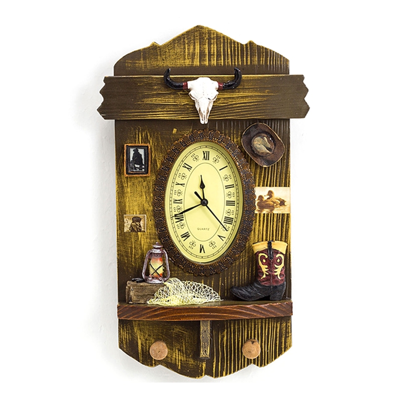 Vintage Wall Clock Rustic Farmhouse Decorative Tim... – Grandado