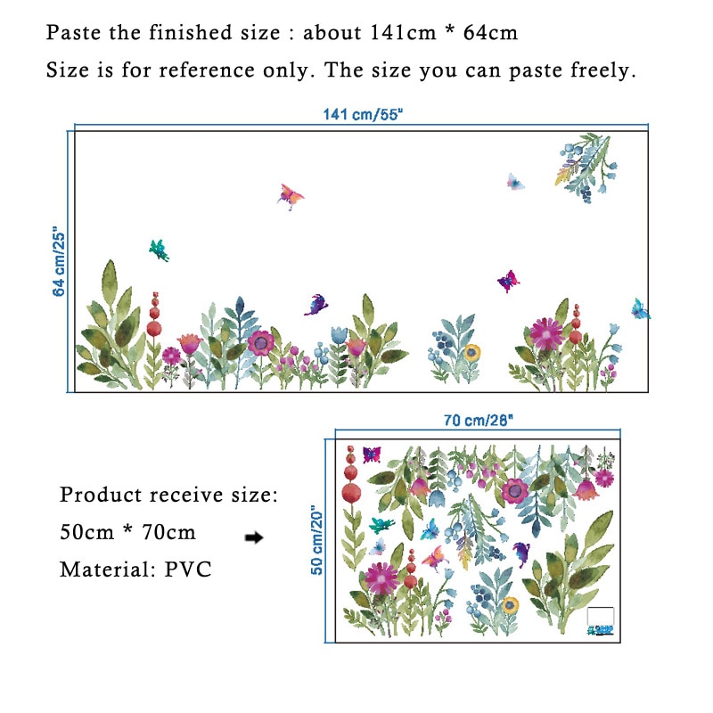 Chinese style Ink painting flowers Wall Stickers h... – Grandado