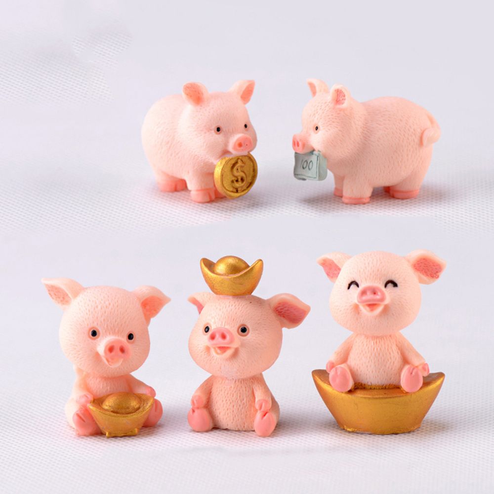 1Pcs Cute Lucky Pig Figures Figurines DIY Resin Mi... – Grandado
