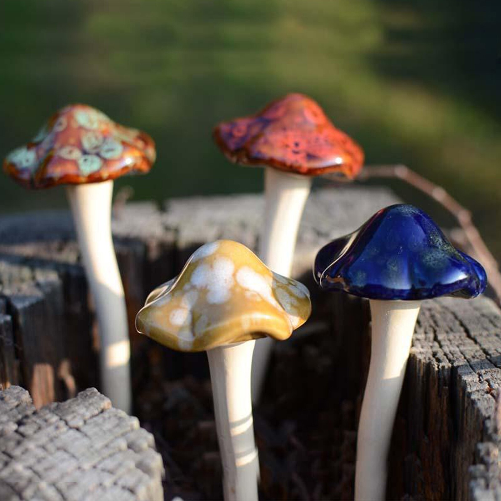 8Pcs Garden Ornaments Toadstools Ceramic Fairy Dec... – Vicedeal