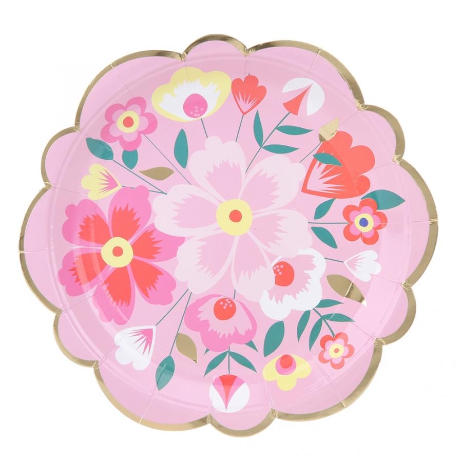 Disposable Plates Flower Pattern Household Disposa... – Grandado