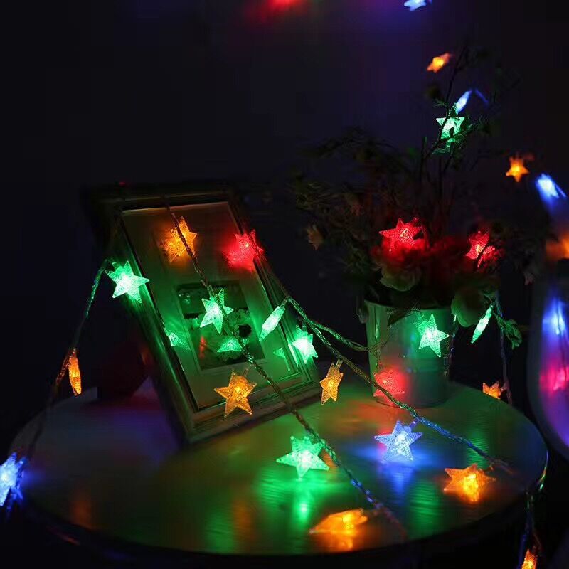Cadena de luces LED con forma de estrella, luces p... – Grandado