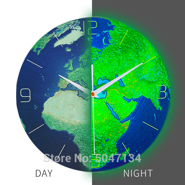 Stumm Sweep Glowing Erde Uhr Wanduhr Glow In The D... – Vicedeal