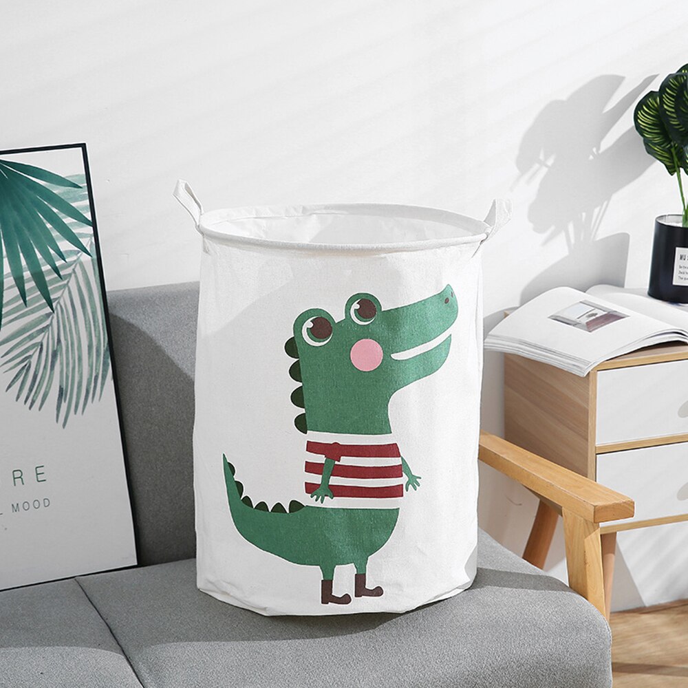 Cotton Linen Dirty Clothes Basket Cartoon Foldable... – Grandado
