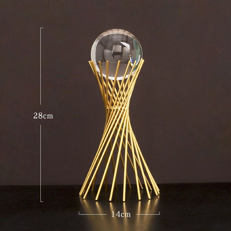 Light Luxury Metal Crystal Ball Ornaments Modern H... – Grandado