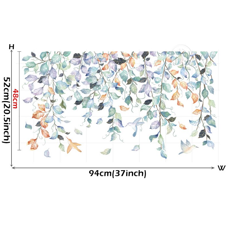 Autocollants muraux élégants en aquarelle feuilles... – Grandado