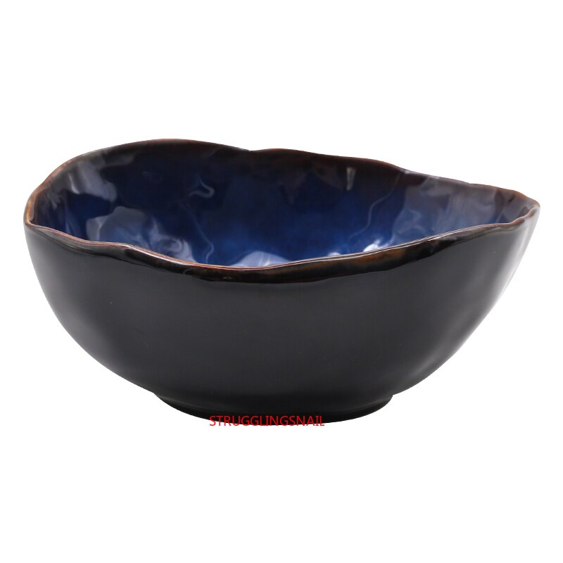 Ceramic Navy Blue Dish Bowl European Porcelain Dee... – Vicedeal