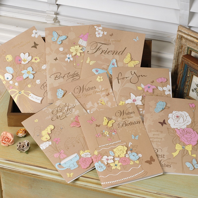 Flower Birthday Card with Envelope For Friend,Good... – Grandado