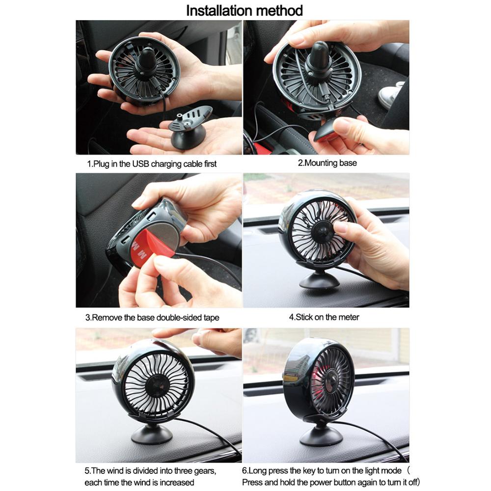 Elektrische Auto Ventilator Usb 3 Speed Auto Auto ... – Grandado