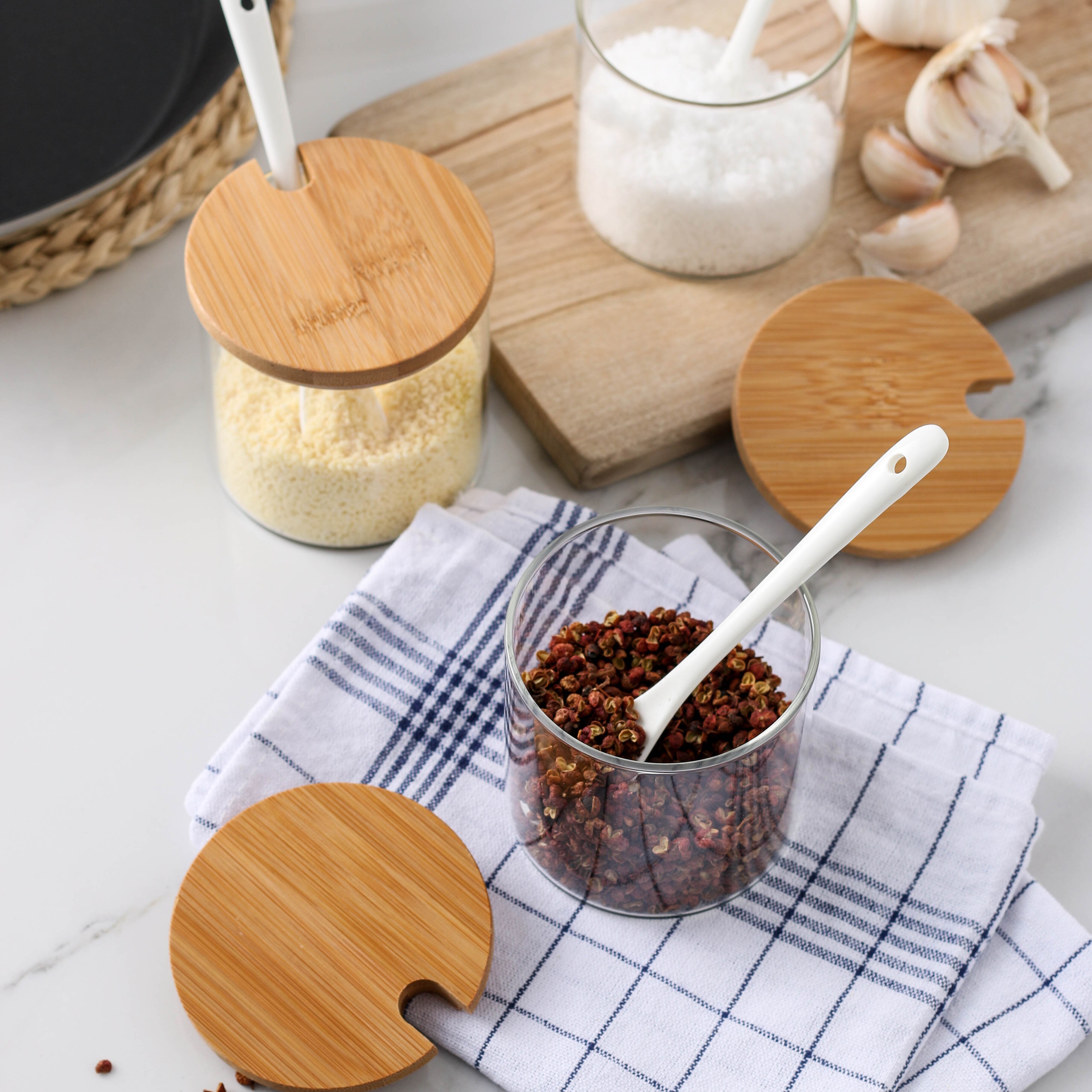 Keuken Glas Spice Pot Kruiden Fles Met Lepel Keuke... – Vicedeal