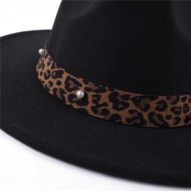 Vrouwen panama hoed vintage stijl brede rand vilt ... – Vicedeal