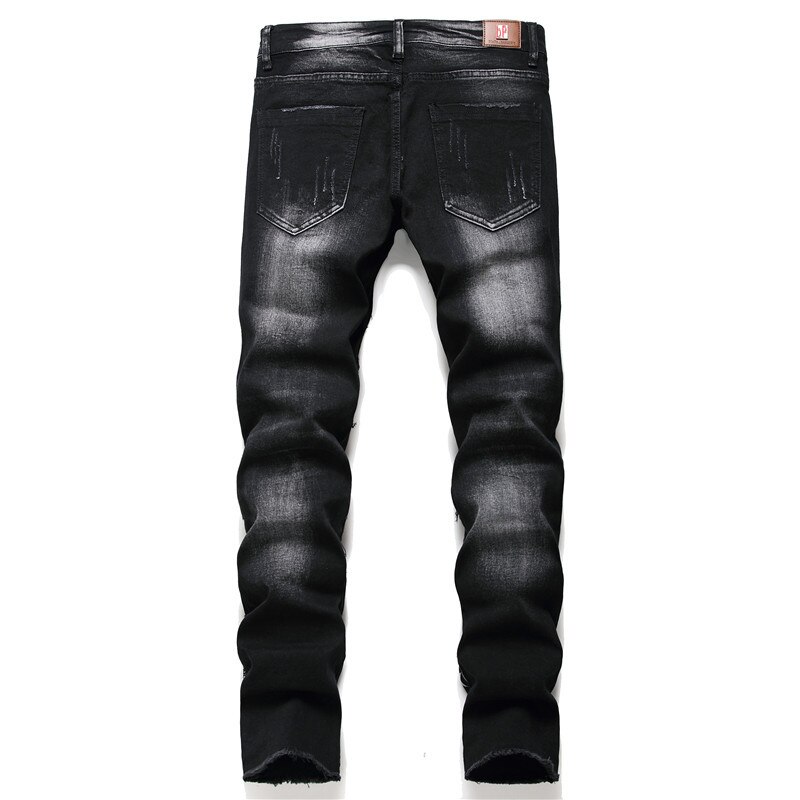 Europe style Skull brand famous black jeans Men's ... – Grandado