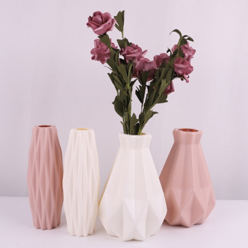 Plastic Simulation Ceramic Vase Origami Shape Flow... – Grandado