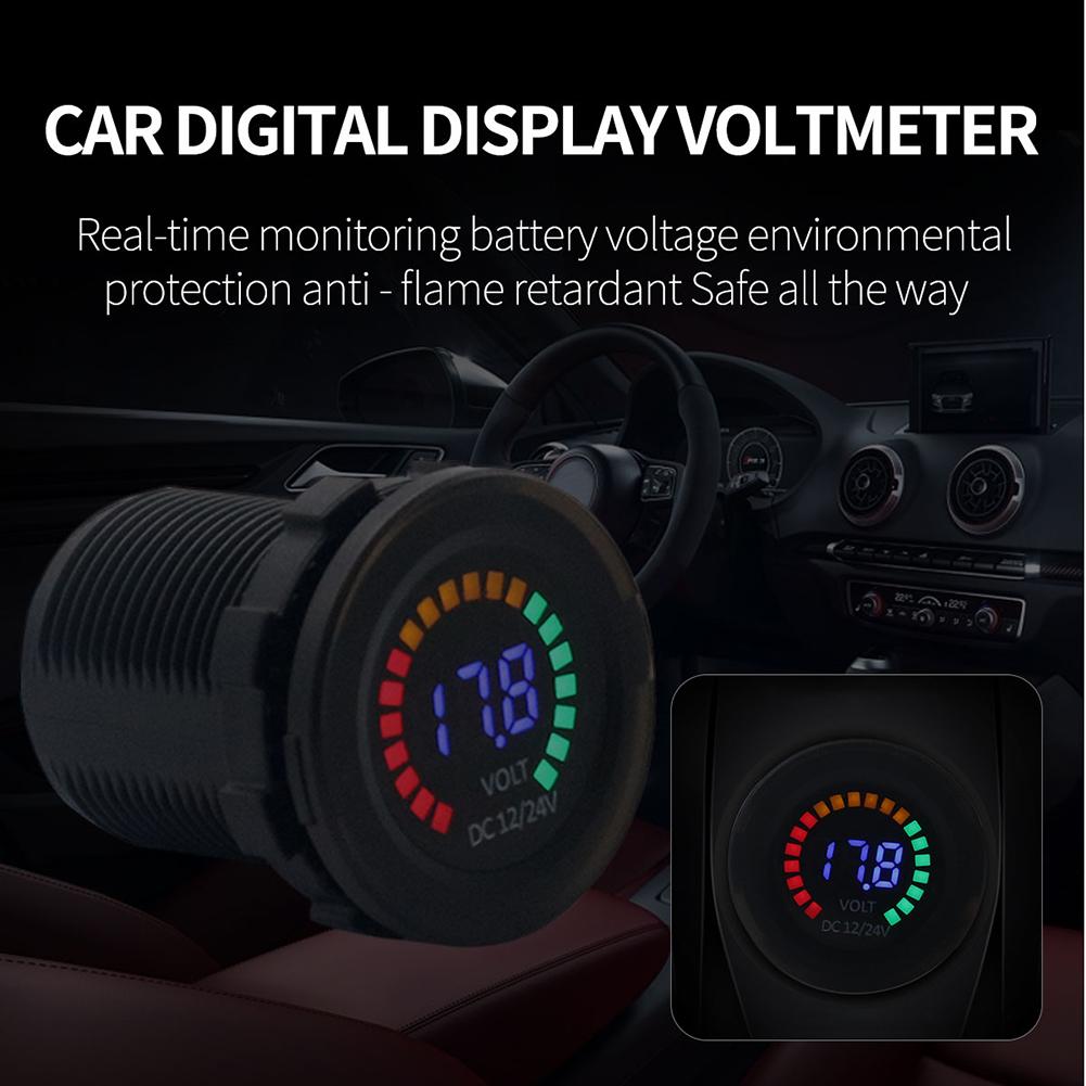 DC 12V 24V Car Motorcycle Boat Voltmeter 3 Digit C... – Grandado