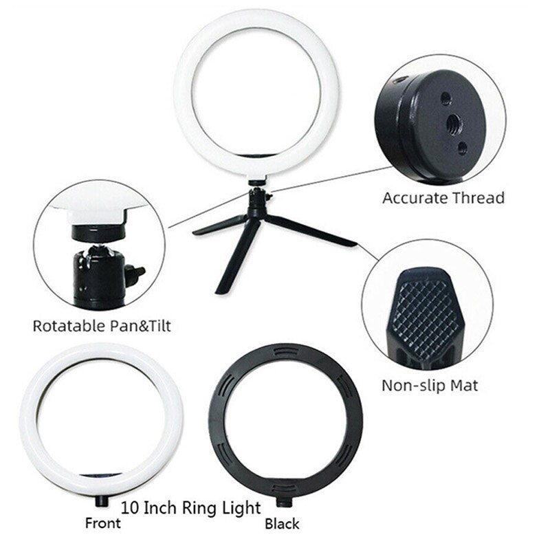 10 Inch LED Ring Light Lamp Selfie Camera Phone St... – Vicedeal
