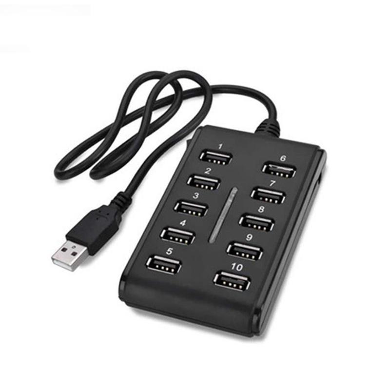 High Speed 480 Mbps Usb 2.0 Hub 10 Ports Multi Per... – Vicedeal