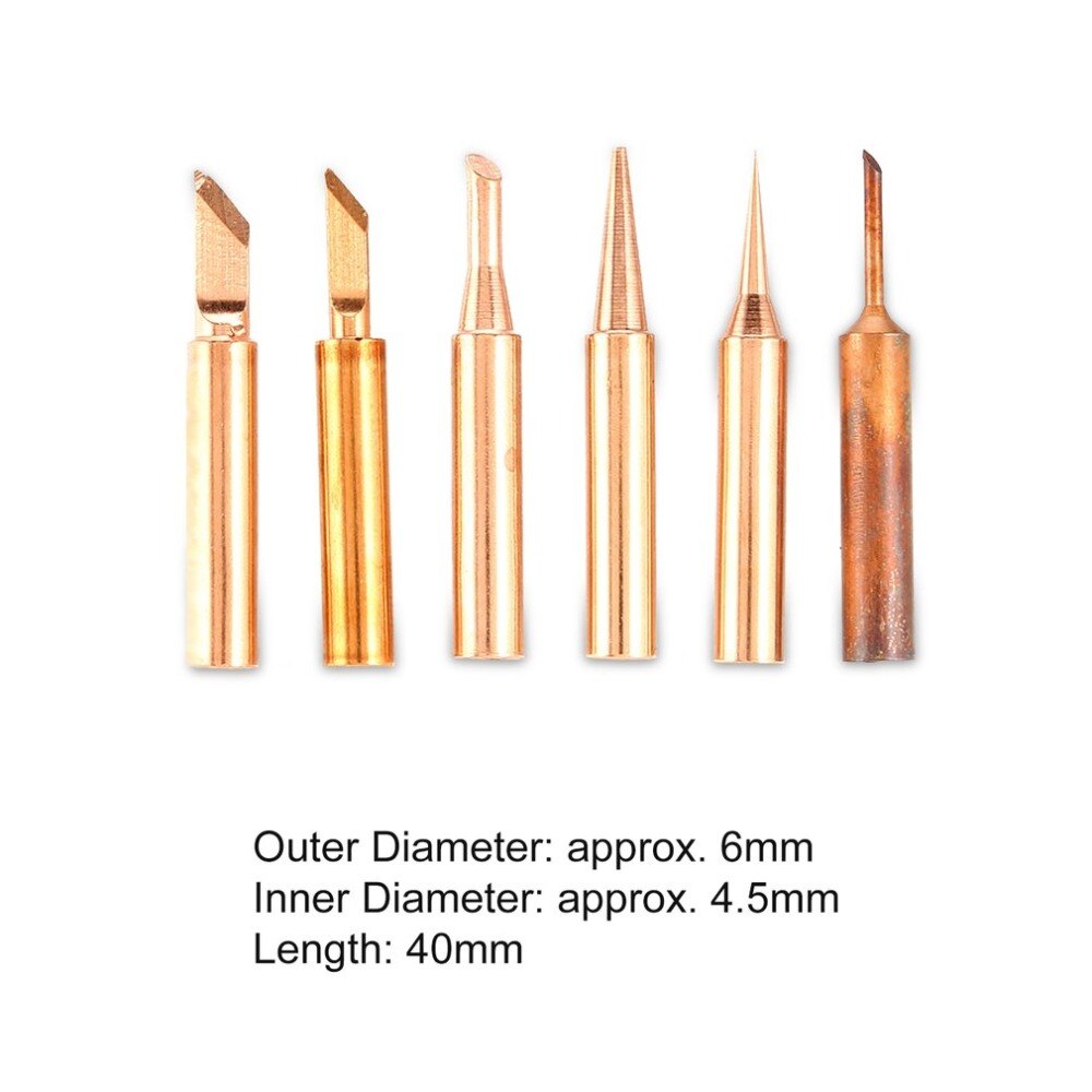 5PCS Solder Soldering Iron Tip Pure Copper Replace... – Vicedeal