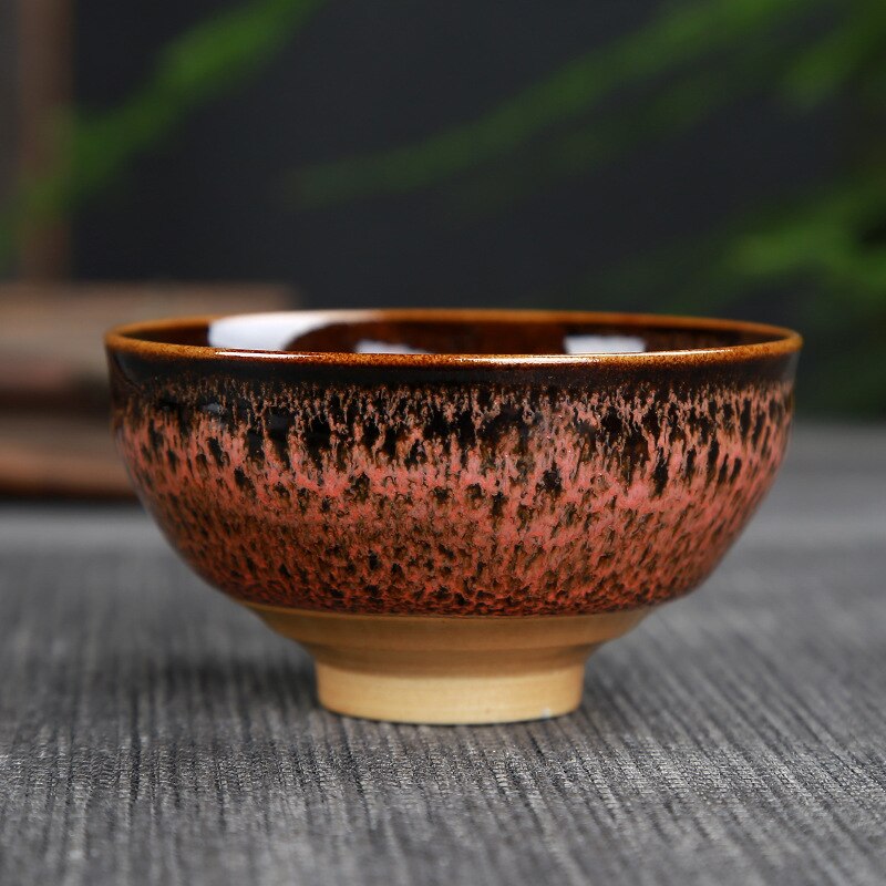 Ceramic teacup Kiln modified tea cup Tianmu glaze ... – Grandado