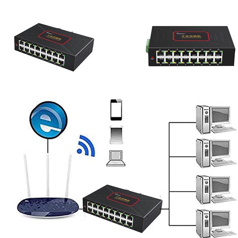 Diewu 16 Poorten Industriële Ethernet Switches 10/... – Grandado