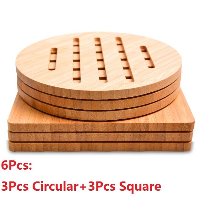 4Pcs/6Pcs Hout Isolatie Pads Servies Matras Enscen... – Grandado