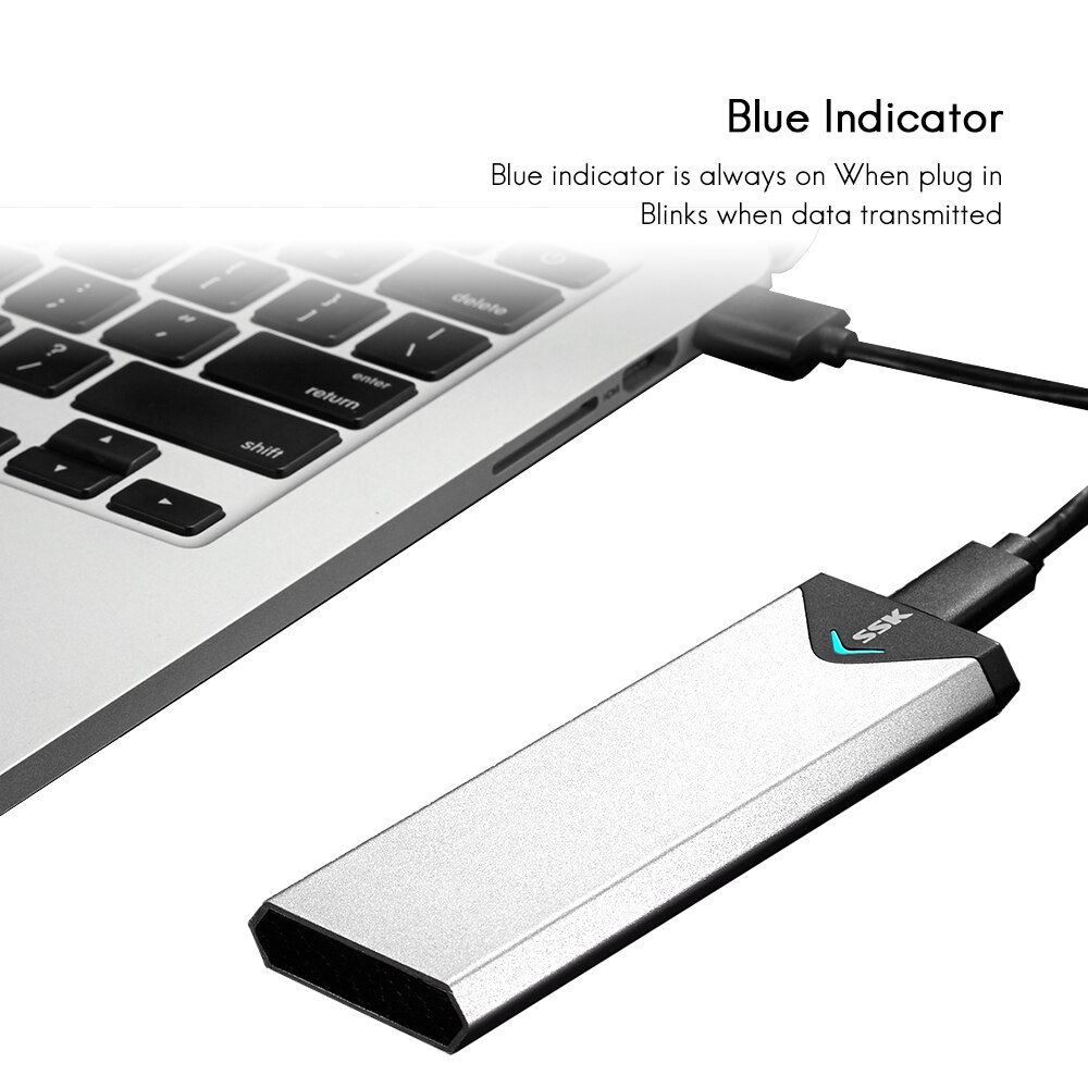 SSK SHE-C320 Aluminum USB 3.1 to M.2 NGFF SSD Encl... – Grandado