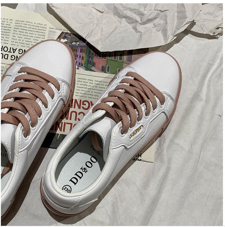 Shoes Woman Spring Flat Leather Sneakers Female So... – Grandado