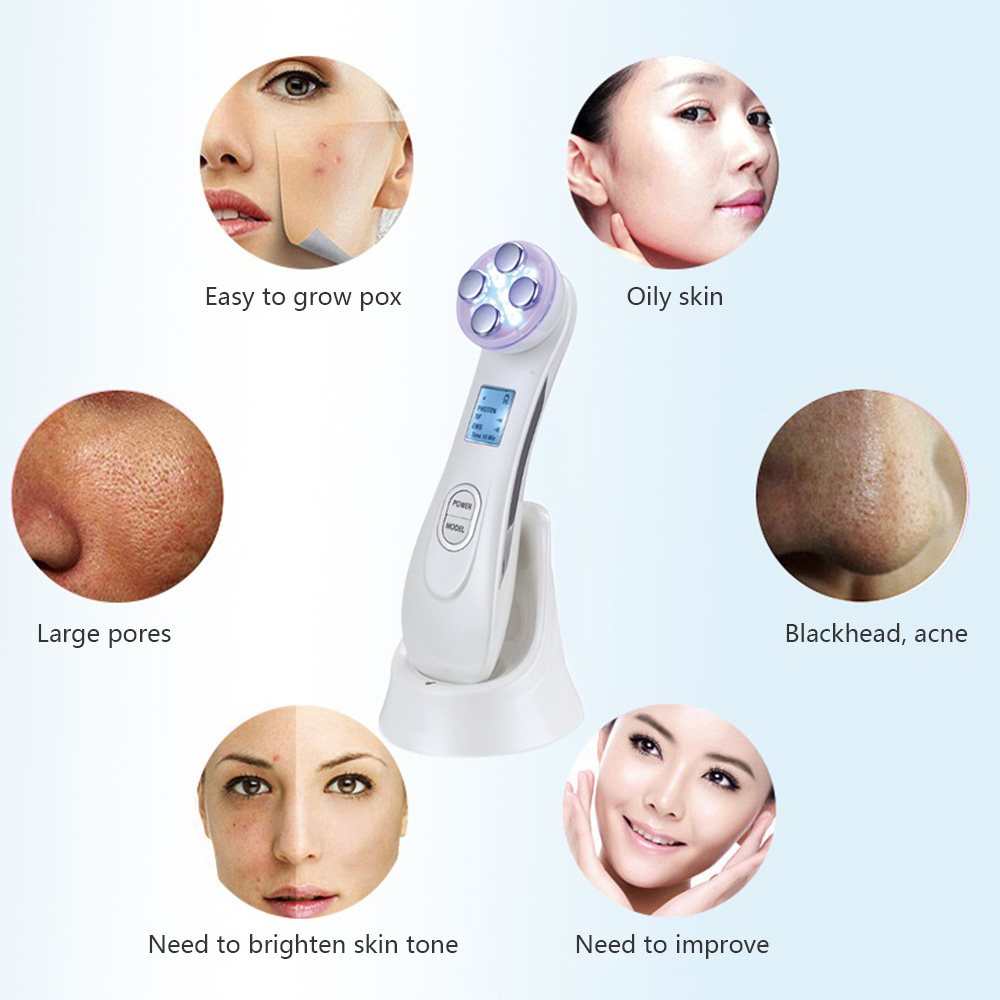Facial Skin Massager LED Photon EMS Mesotherapy El... – Grandado