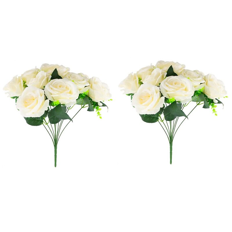 2 Pcs Artificial Flowers Wedding Decorative Bouque... – Grandado