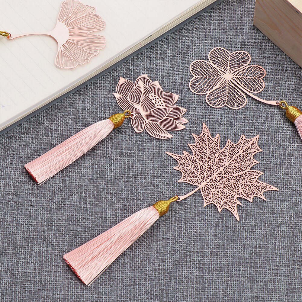 Metal Bookmark Chinese Style Leaf Vein Rose Gold H... – Grandado