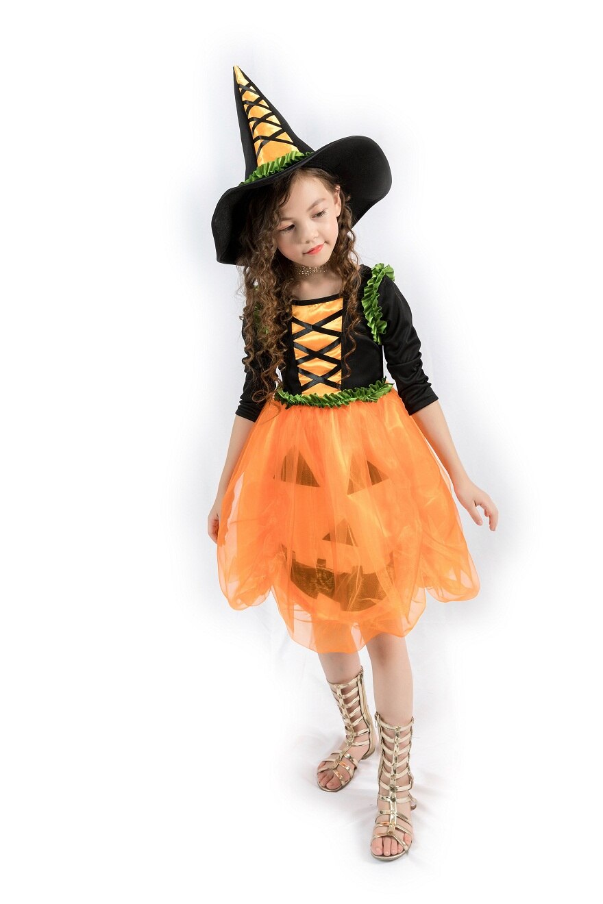 Halloween Costume Pumpkin girl dress up – Vicedeal