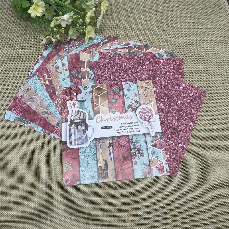 24 sheet 6"X6"Christmas patterned paper ... – Vicedeal
