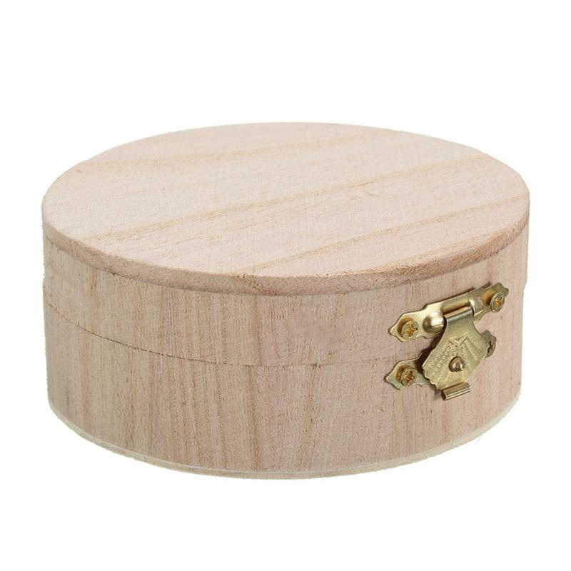 9.8x9.8x4.3cm Round Wooden Box Jewelry Watch Ring ... – Grandado