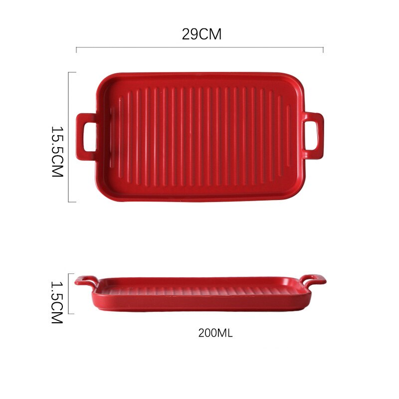 Macaron Bilateral Handle Ceramic Baking Plate Hote... – Grandado
