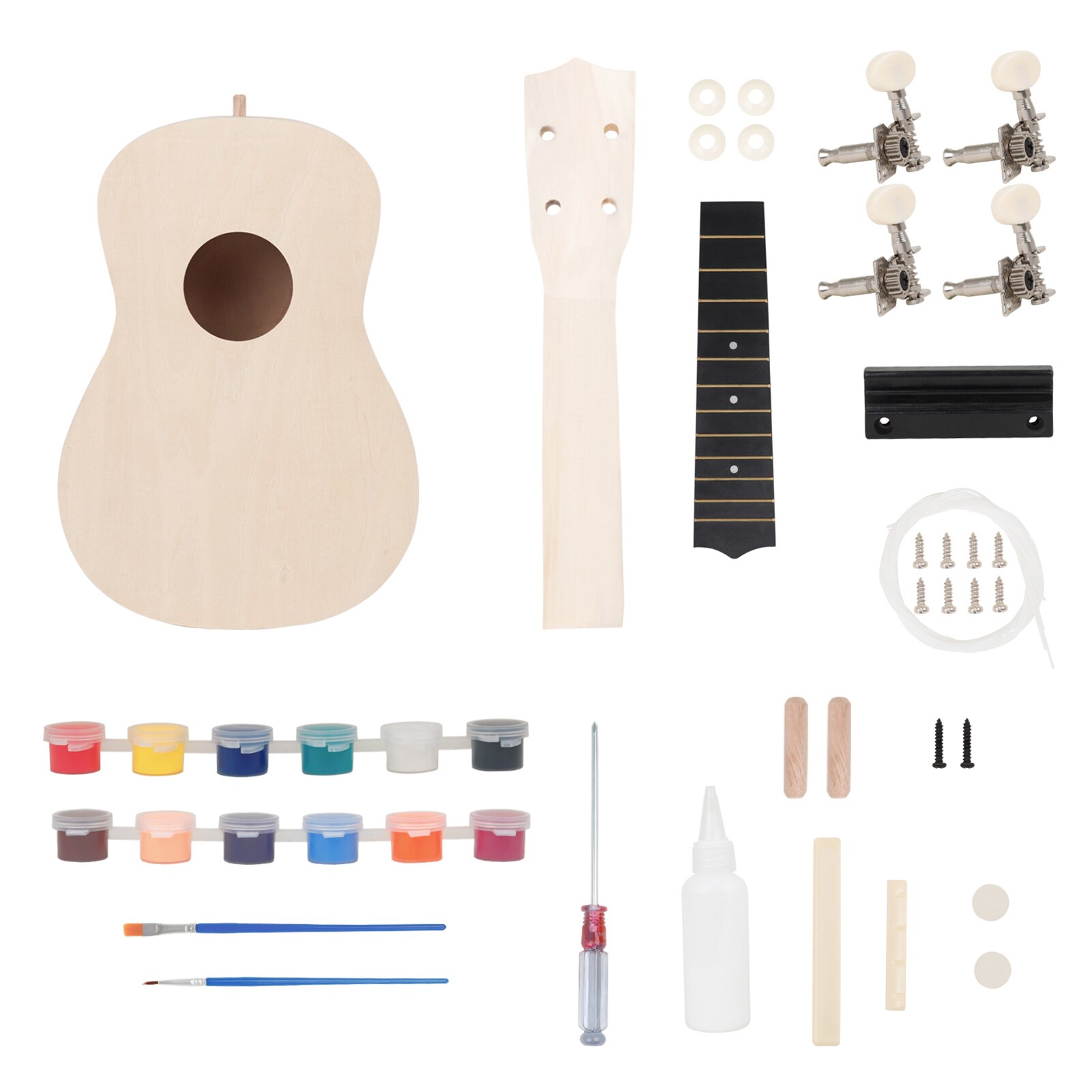 21-Inch DIY Ukulele Semi-Finished Ukelele Kit DIY ... – Vicedeal