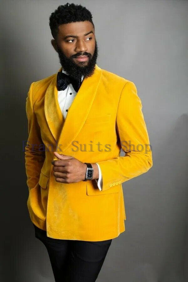 Velvet Wedding Groom Dress Blazer Men Spring One B... – Grandado